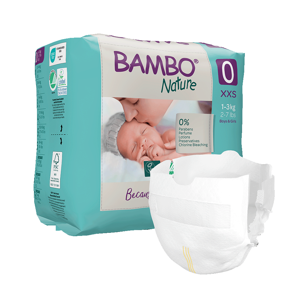 Bambo Nature Fraldas 0, (1-3 kg / 2-7 lbs), 24 unidades. – Bambo Nature ...